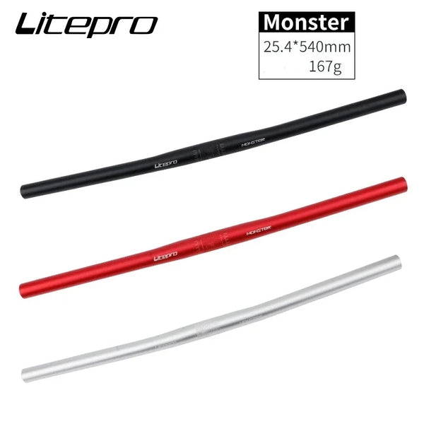 Litepro Monster Handlebar for Folding Bikes - 25.4mm Clamp, 22.2mm Gri ...