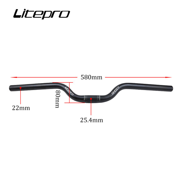 Litepro Ghost Handlebar – 25.4×580mm, Aluminum Alloy, Double-Drawn, Ul ...
